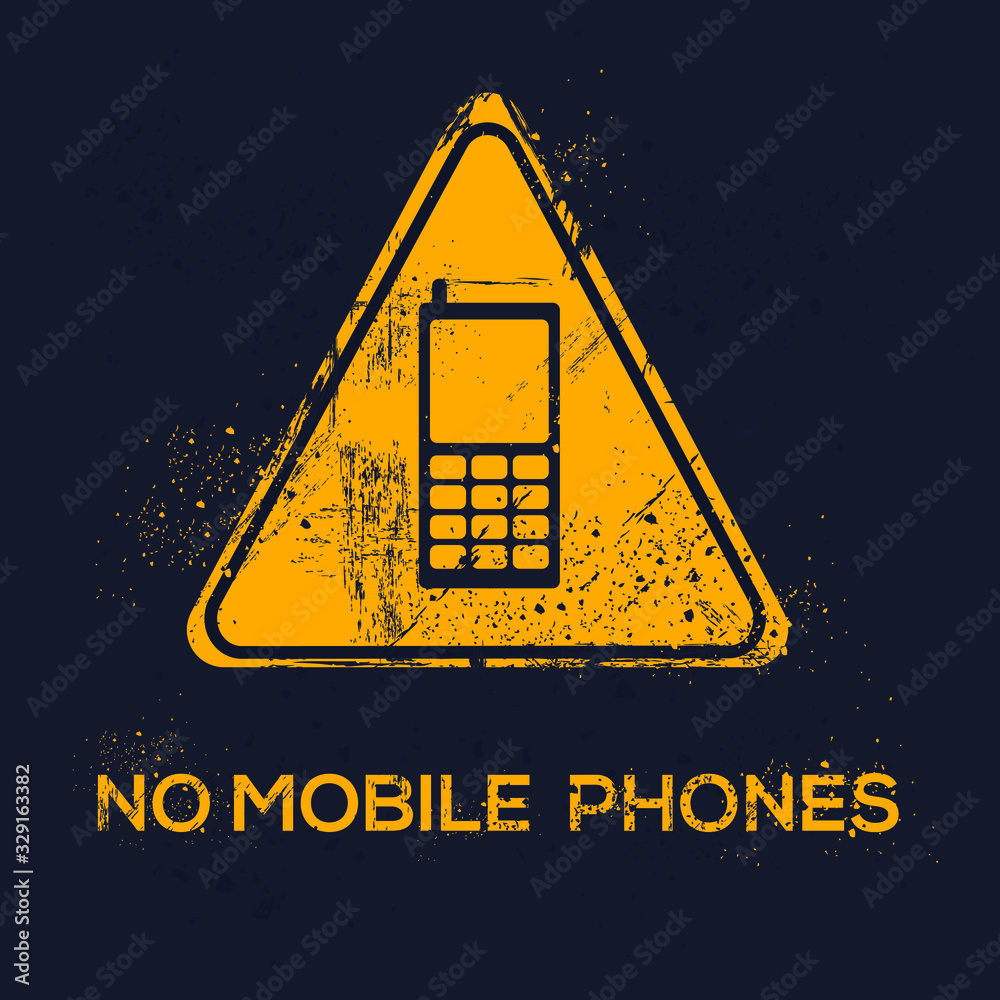 Warning sign (no mobile phones), vector illustration. Stock Vector ...