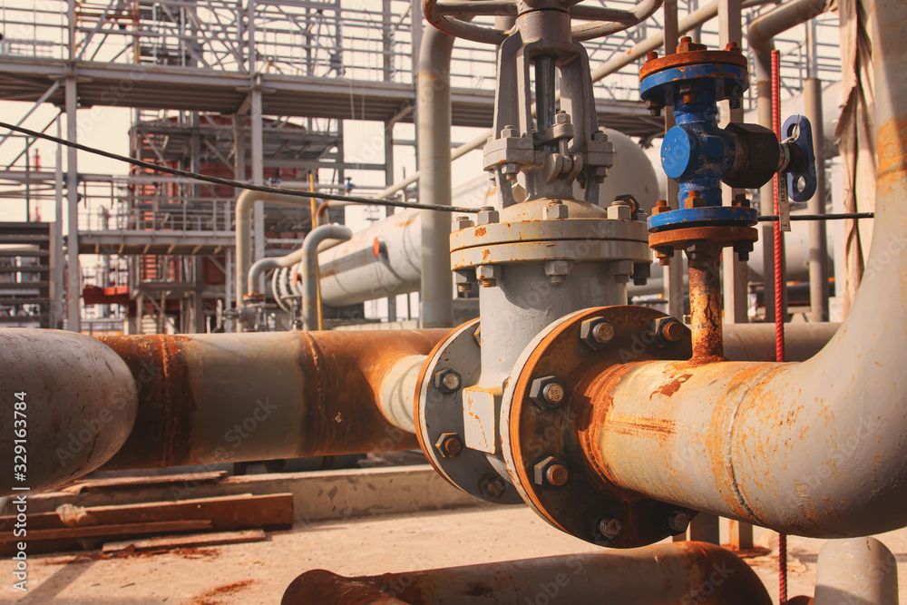 Details and elements of the process pipeline at the new chemical plant ...