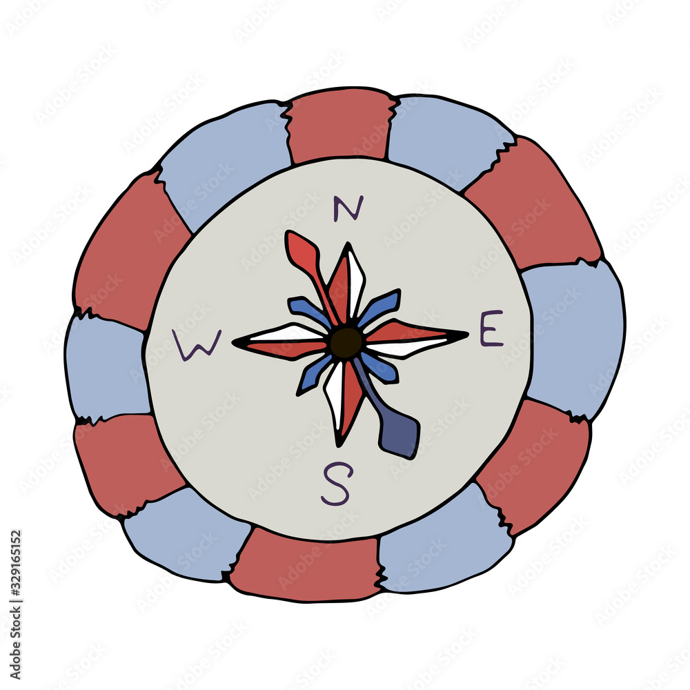 Compass. Wind rose sign. Design for camping, outdoor activities and ...