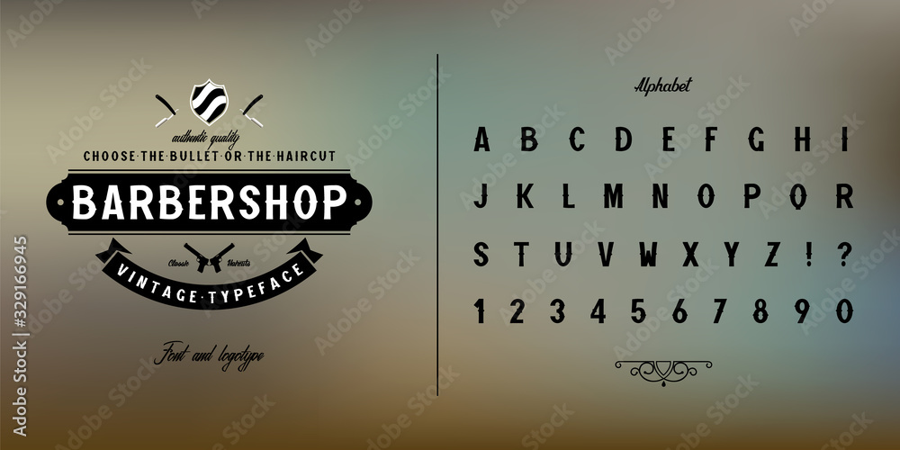 Vintage handmade Font. Headlines, banners, retro alphabet. Logo concept ...