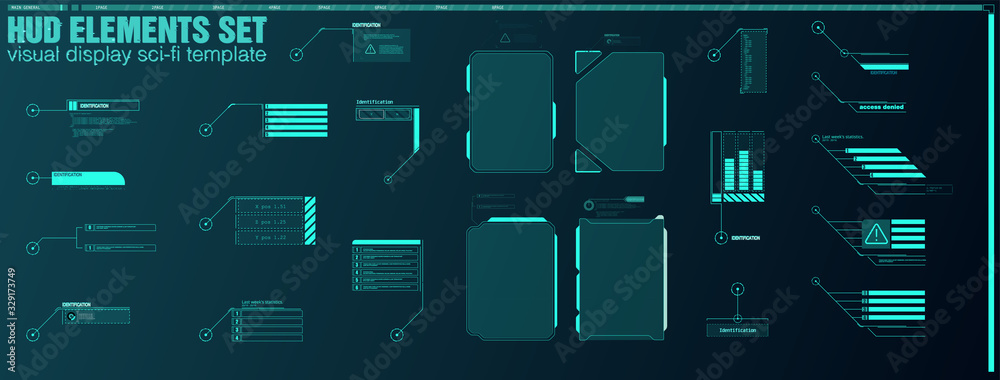 Interface elements HUD, UI, GUI. Vector Callout Titles set. Futuristic ...