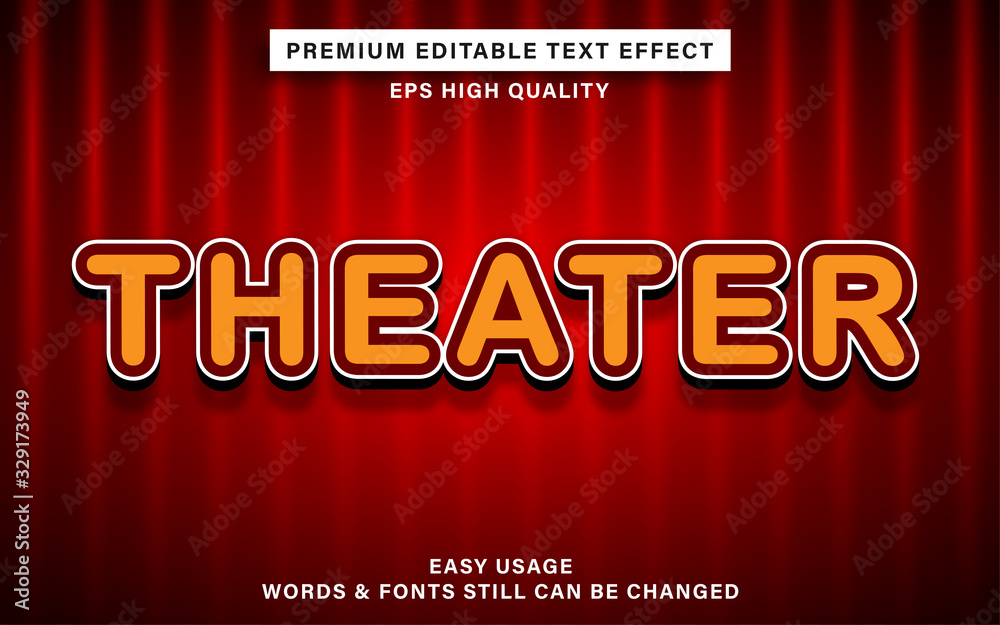 theater text effect Stock Vector | Adobe Stock