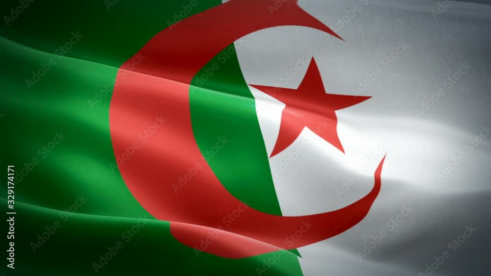 Vidéo Stock Algerian flag Closeup 1080p Full HD 1920X1080 footage video ...