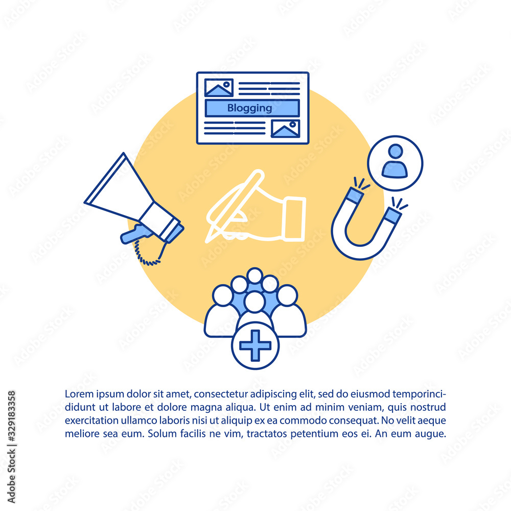 Attracting users concept icon with text. Increasing blog followers base ...