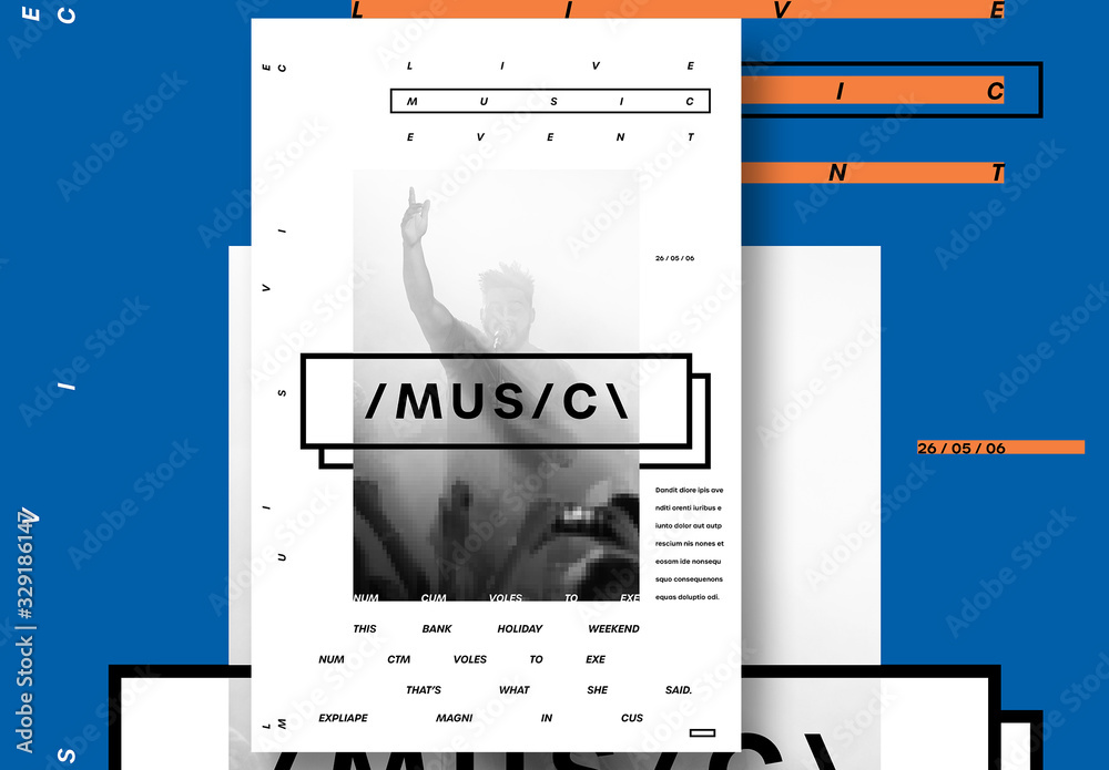 Blue and White Poster Layouts Stock Template | Adobe Stock