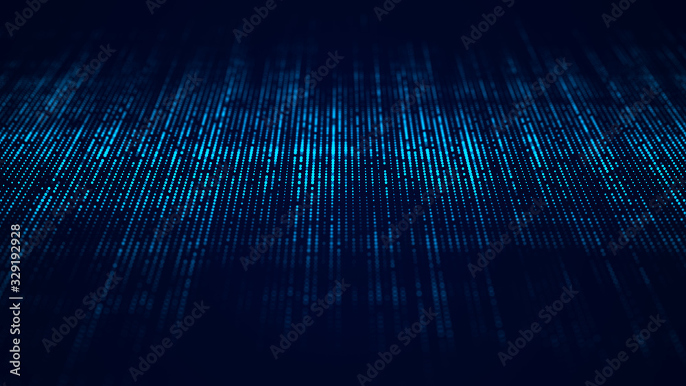 Big data visualization 3D. Technology wave. Analytics representation ...