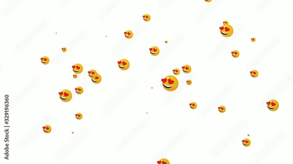 Love struck emoticons spread motion. social media animation isolated on ...