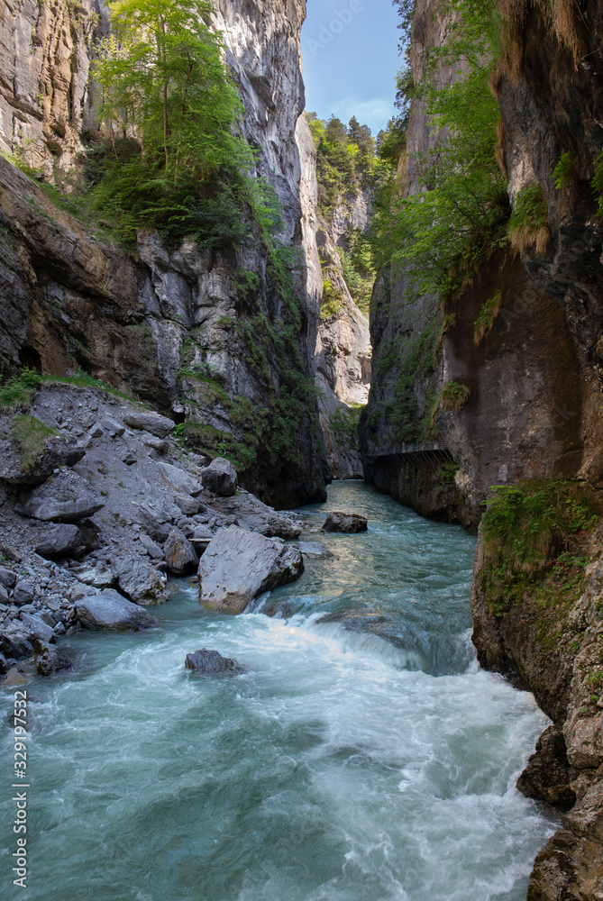 The Aare Gorge is a section of the Aare river that sculpts through a ...