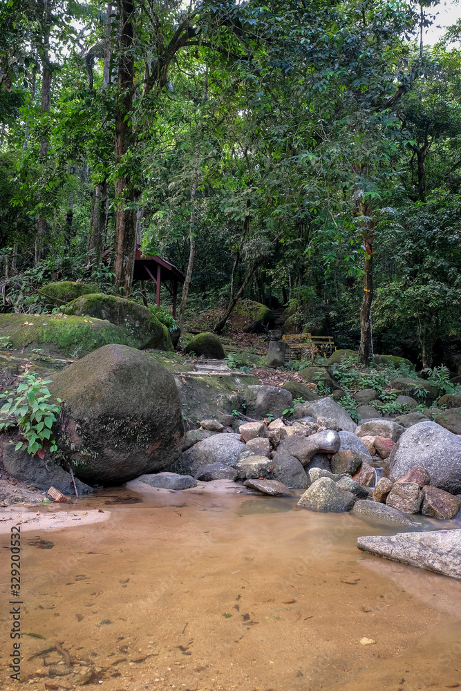 The beautiful nature at lata kinjang waterfall at Chenderiang Tapah ...