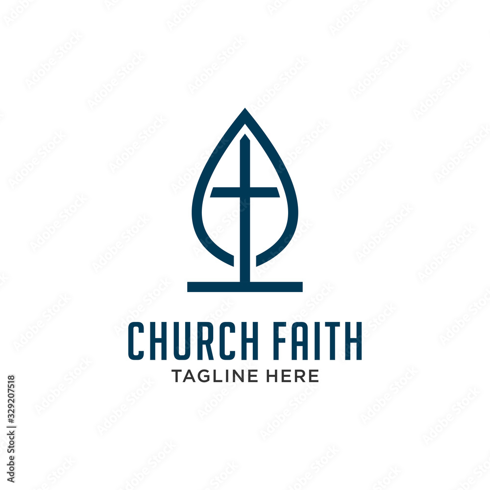 simple Church logo. Christian or catholic symbols. Cross symbol of the ...