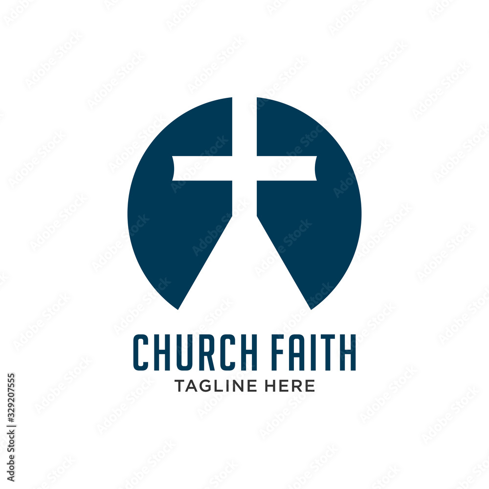 simple Church logo. Christian or catholic symbols. Cross symbol of the ...