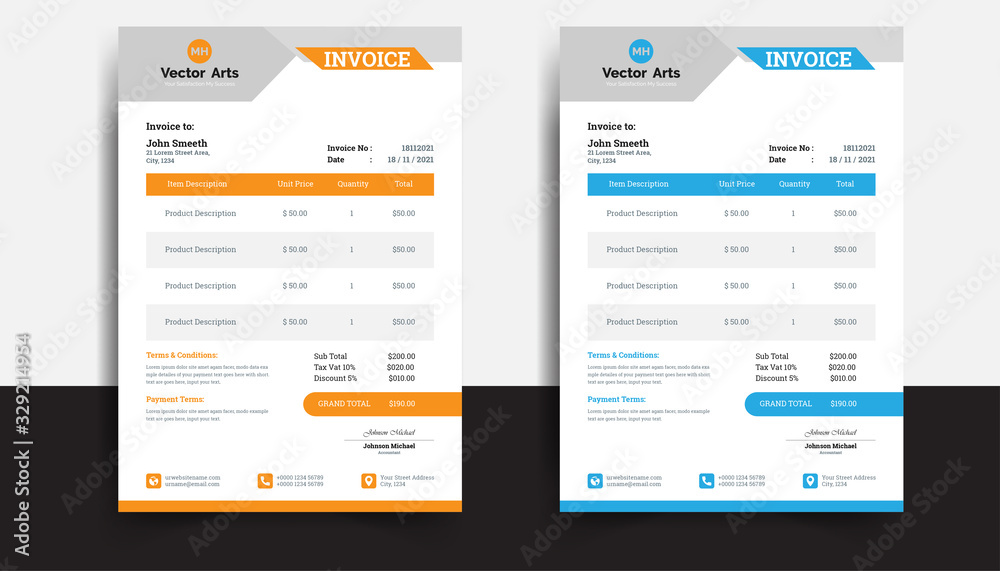 Poster Invoice minimal design template – Wall Art | UkPosters