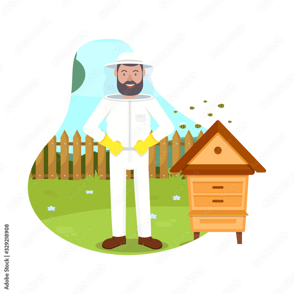 Cartoon Man Bee Keeper Mask