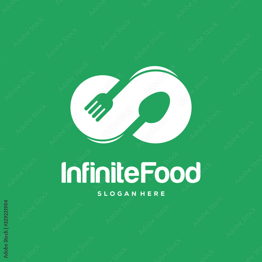 Infinity Food Restaurant logo designs concept vector, Infinity and Food ...