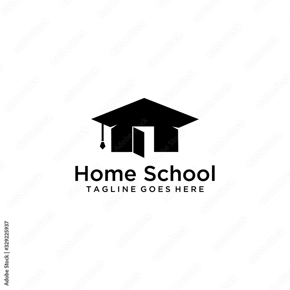 Vetor de Creative modern home Education logo design illustration using ...