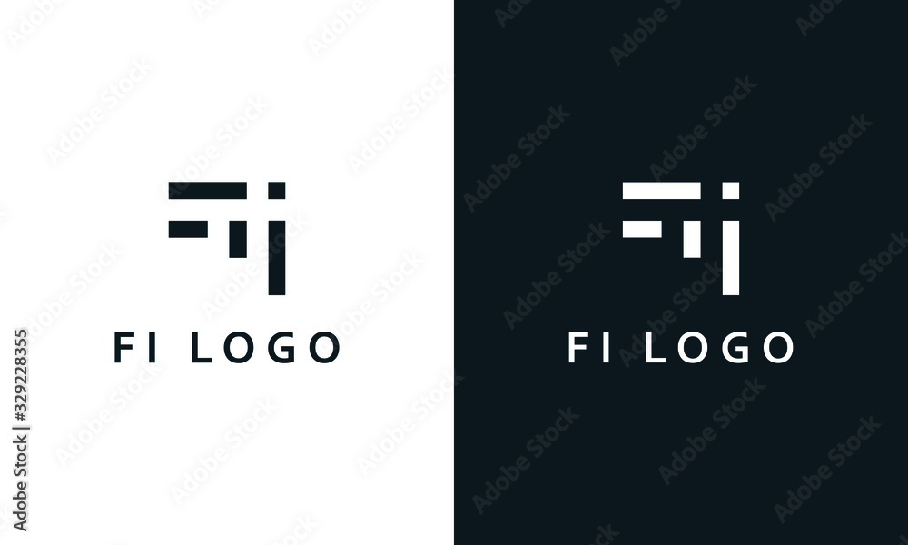 Minimal abstract line art letter FI logo. This logo icon incorporate ...