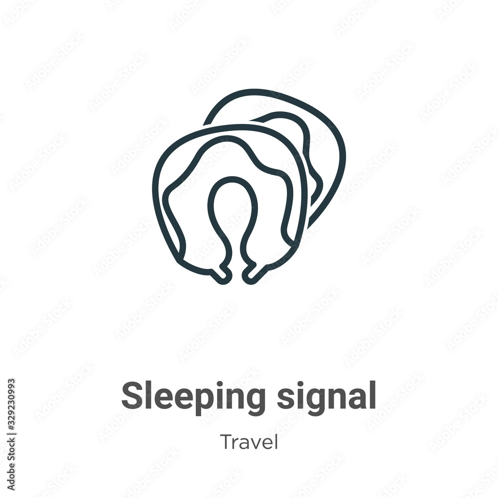 Vecteur Stock Sleeping signal outline vector icon. Thin line black ...