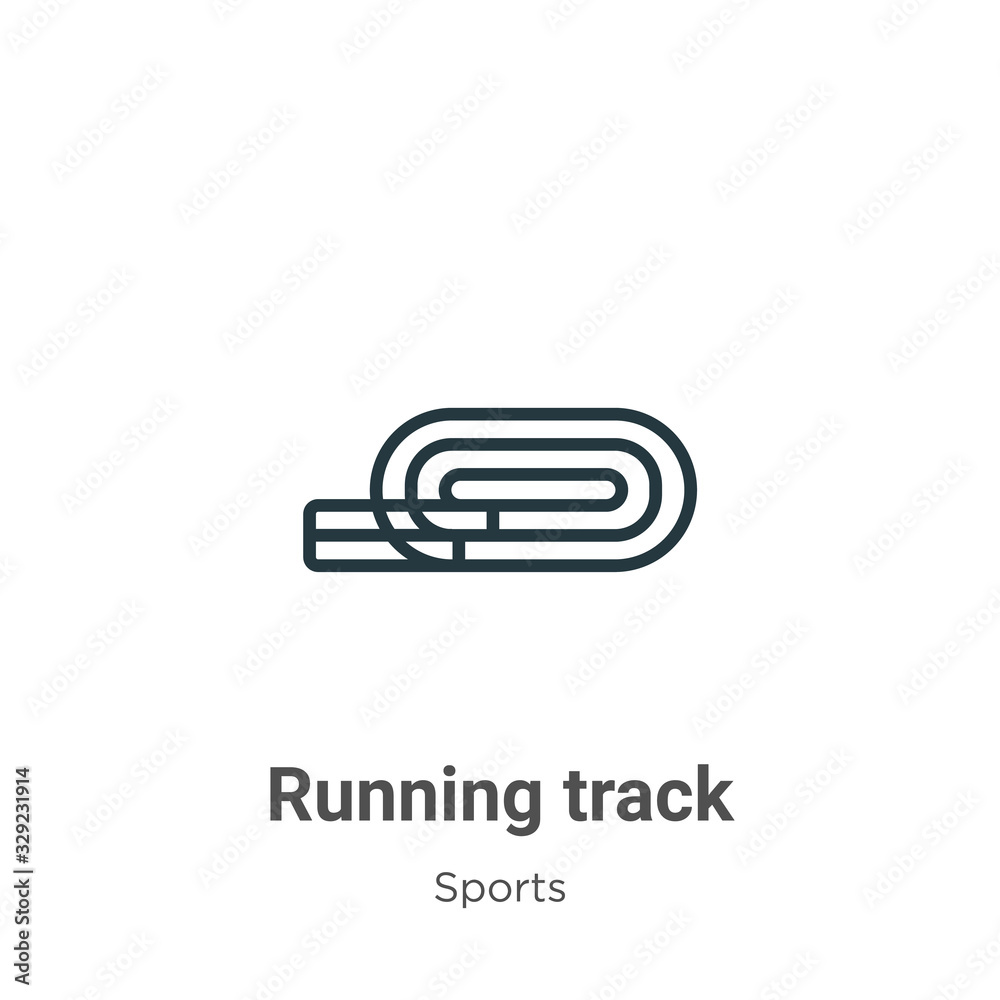 Running track outline vector icon. Thin line black running track icon ...