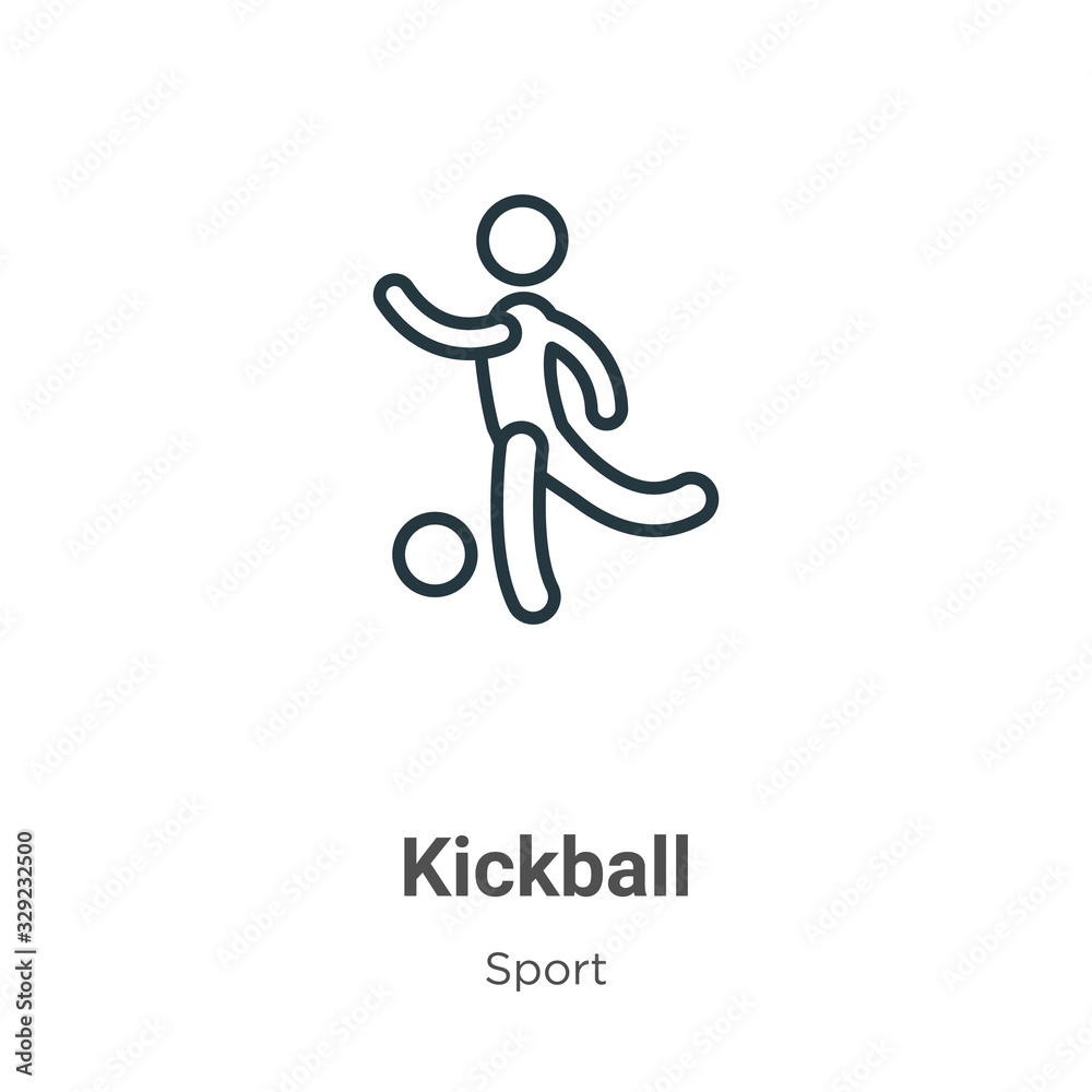 Kickball outline vector icon. Thin line black kickball icon, flat ...