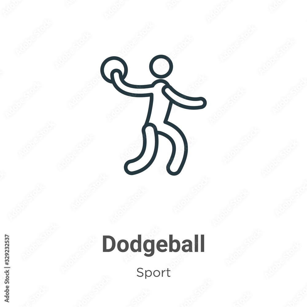 Dodgeball outline vector icon. Thin line black dodgeball icon, flat ...