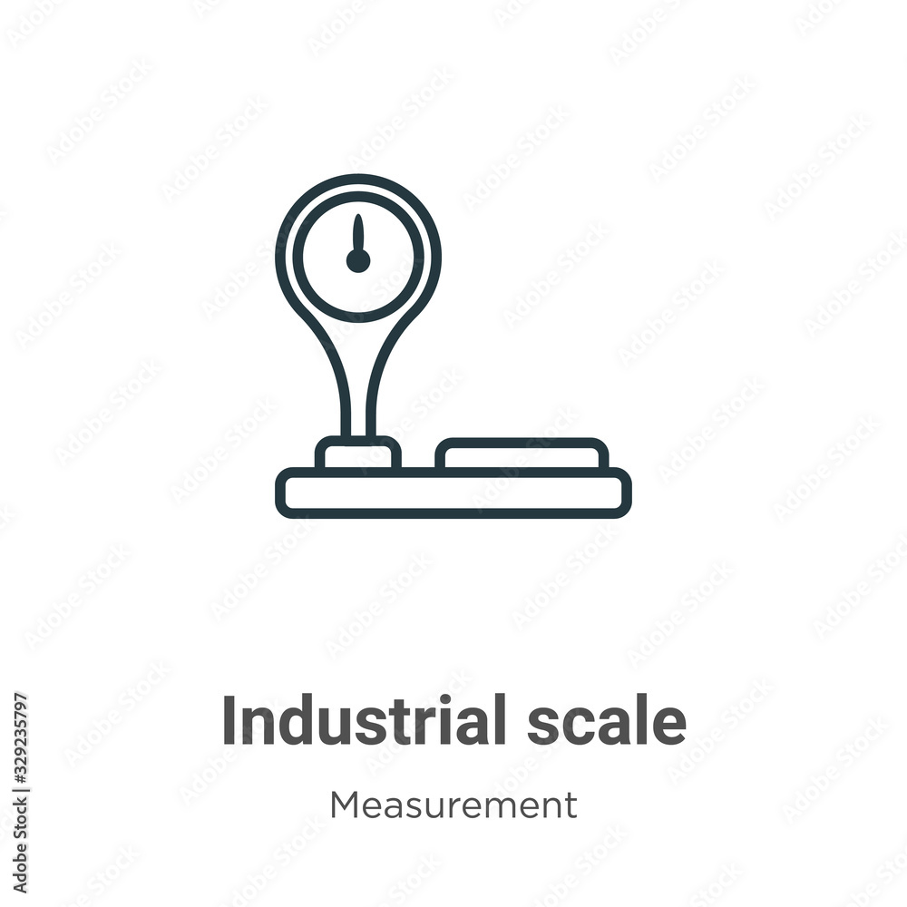 Industrial scale outline vector icon. Thin line black industrial scale ...