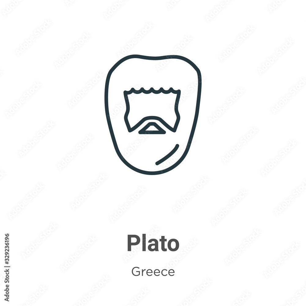 Plato outline vector icon. Thin line black plato icon, flat vector ...