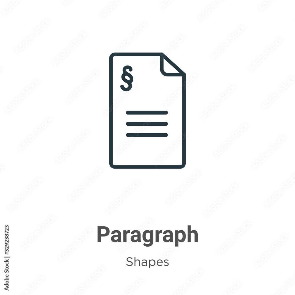 Paragraph outline vector icon. Thin line black paragraph icon, flat ...