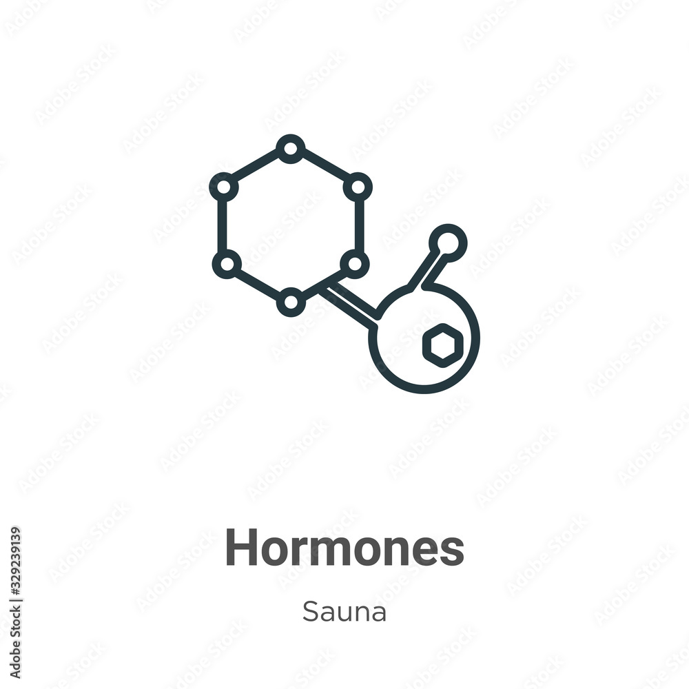 Hormones outline vector icon. Thin line black hormones icon, flat ...