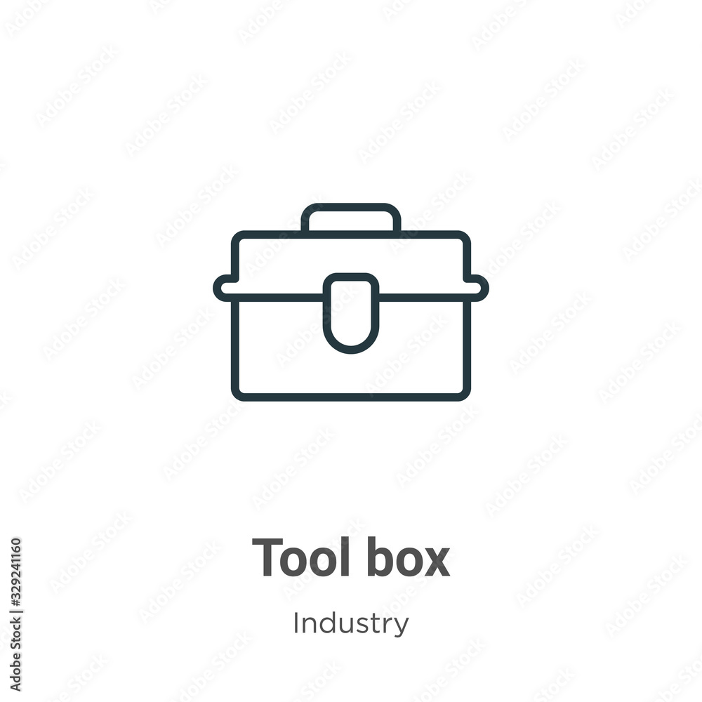 Tool box outline vector icon. Thin line black tool box icon, flat ...