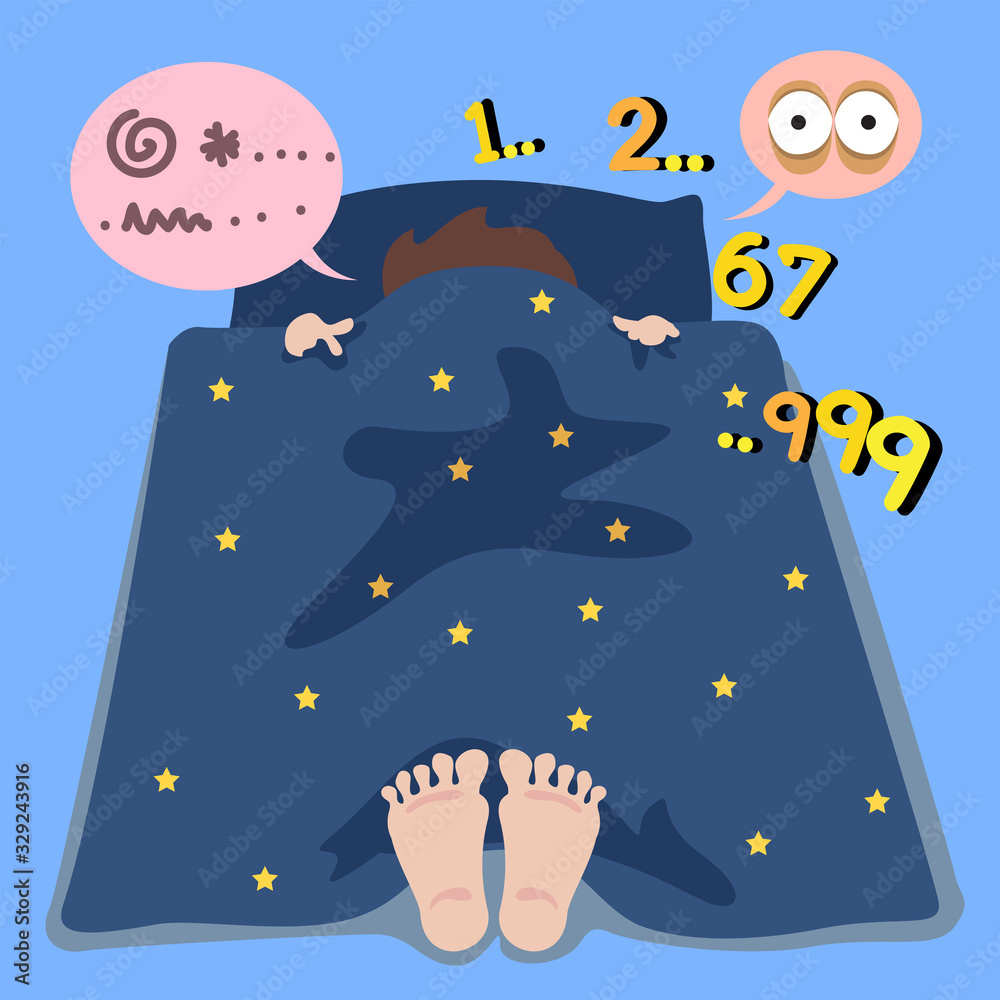 Cartoon Man Can T Sleep