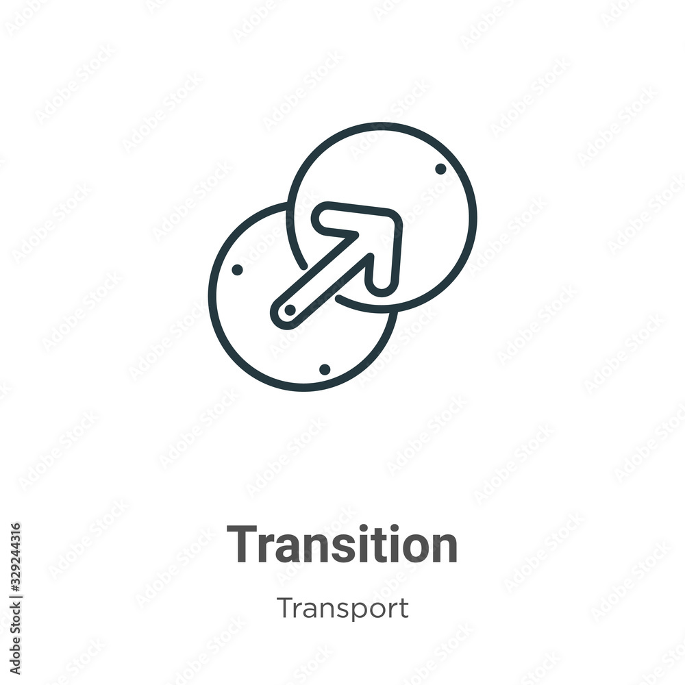 Transition outline vector icon. Thin line black transition icon, flat ...
