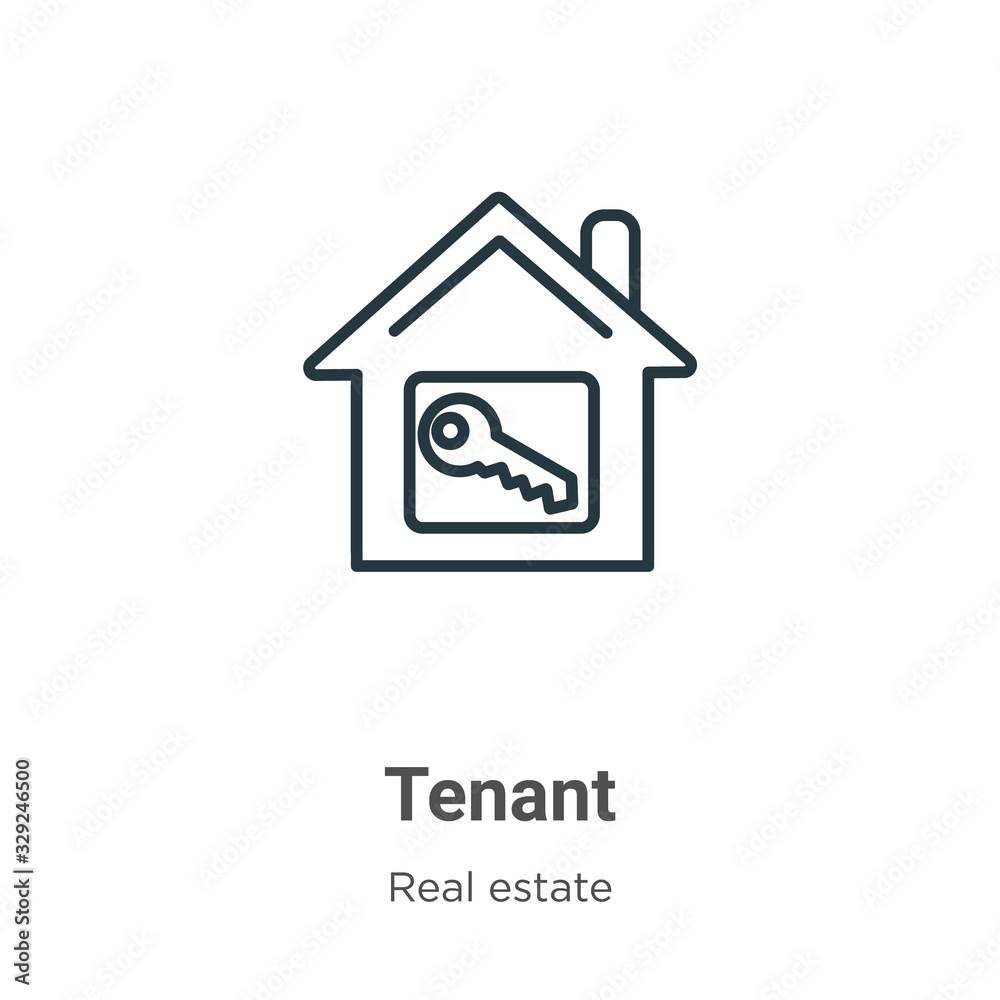 Tenant outline vector icon. Thin line black tenant icon, flat vector ...
