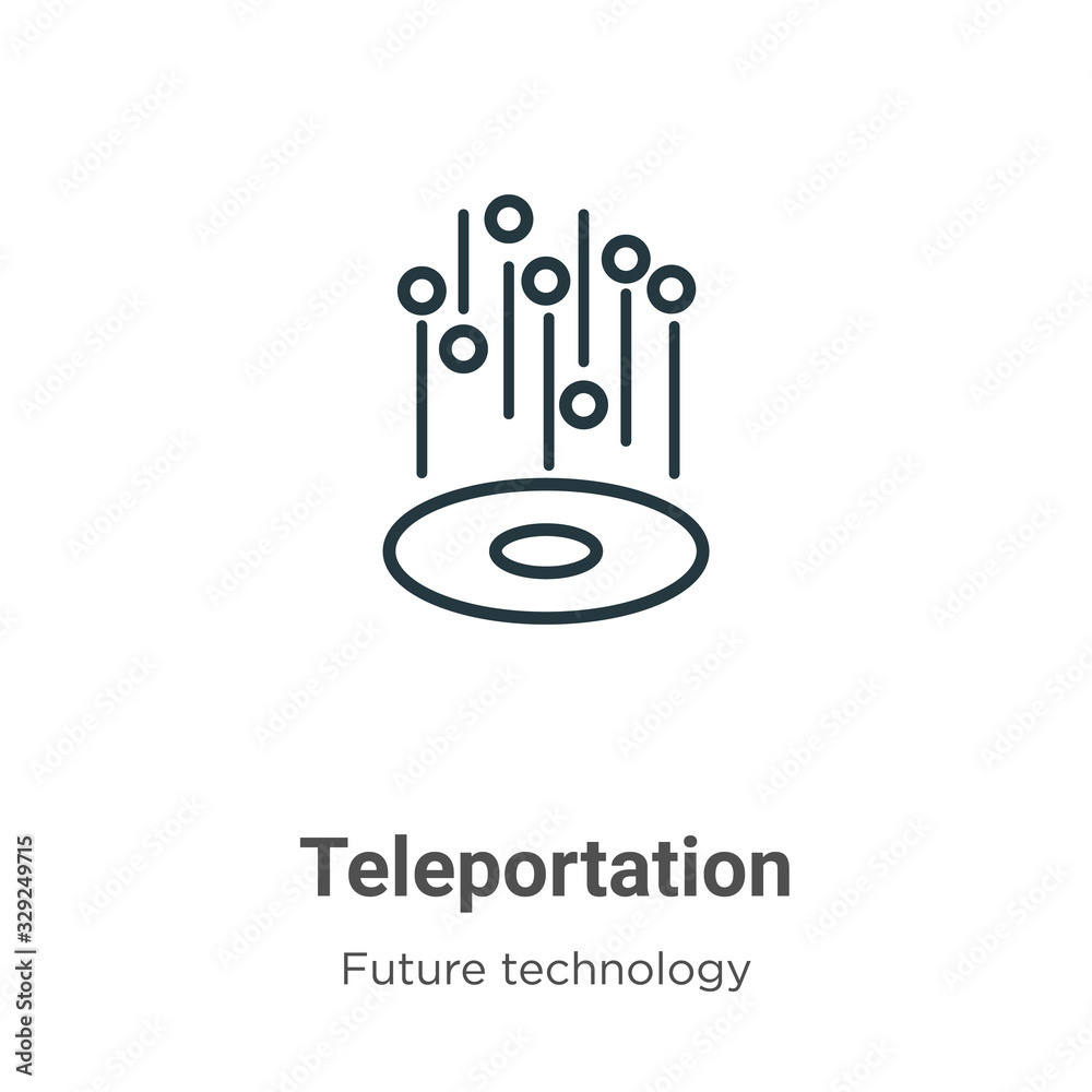 Teleportation outline vector icon. Thin line black teleportation icon ...