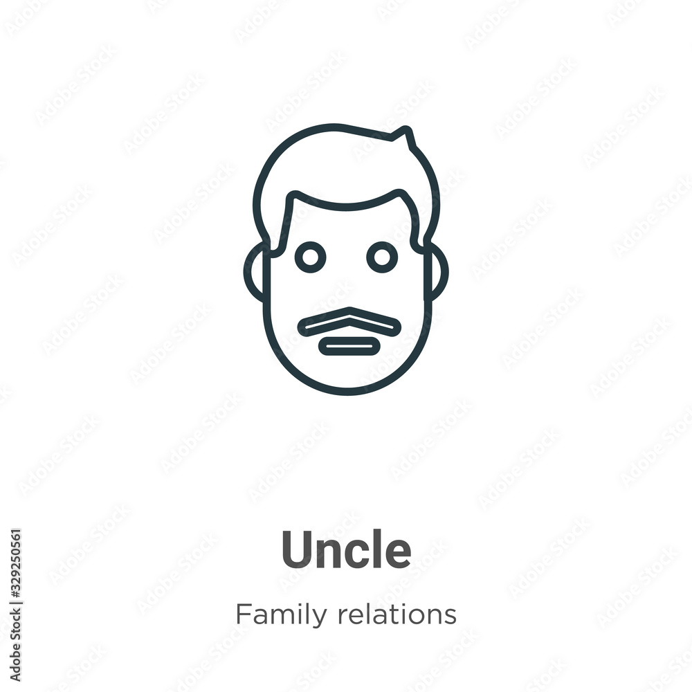 Uncle outline vector icon. Thin line black uncle icon, flat vector ...