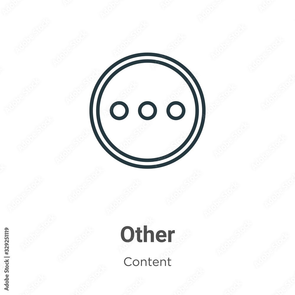 Other outline vector icon. Thin line black other icon, flat vector ...