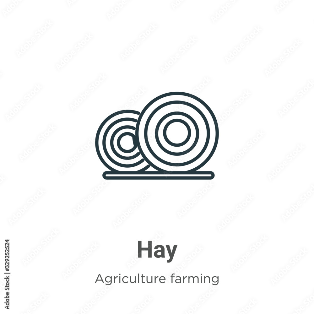 Hay outline vector icon. Thin line black hay icon, flat vector simple ...