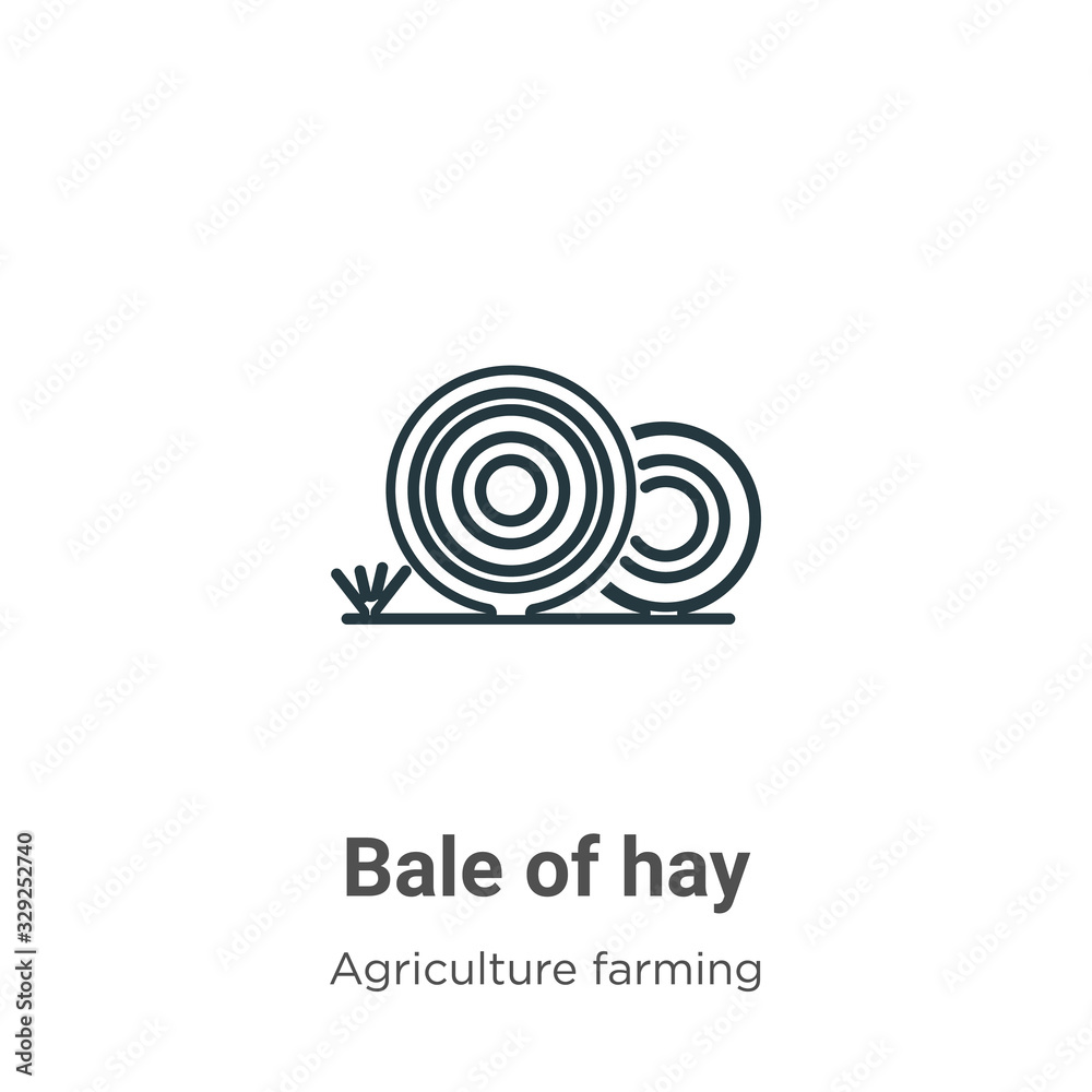 Bale of hay outline vector icon. Thin line black bale of hay icon, flat ...
