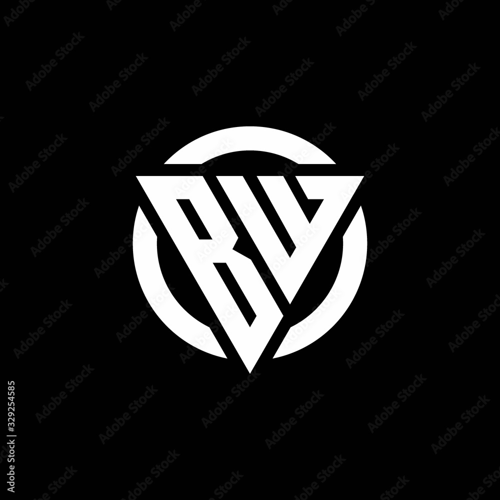 Poster BW logo with triangle shape and circle rounded design template ...