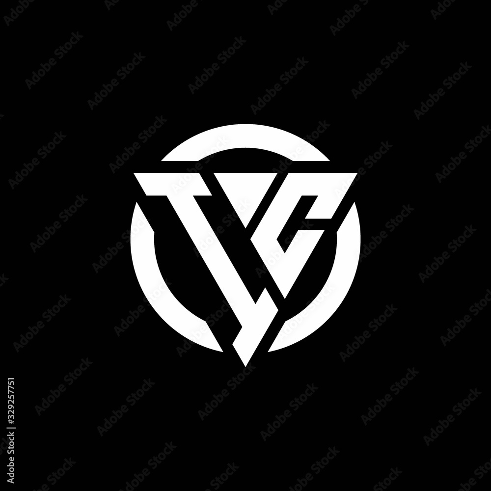 IC logo with triangle shape and circle rounded design template Stock ...
