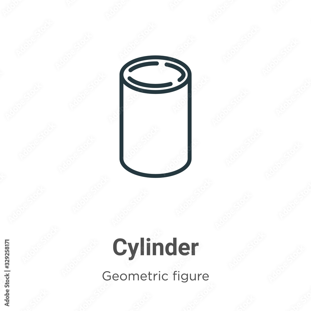 Cylinder outline vector icon. Thin line black cylinder icon, flat ...