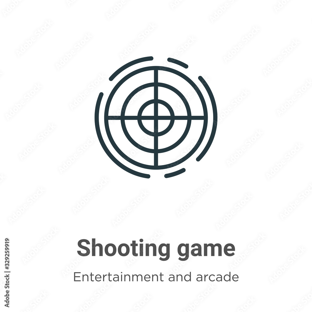 Shooting Game Outline Vector Icon Thin Line Black Shooting Game Icon Flat Vector Simple
