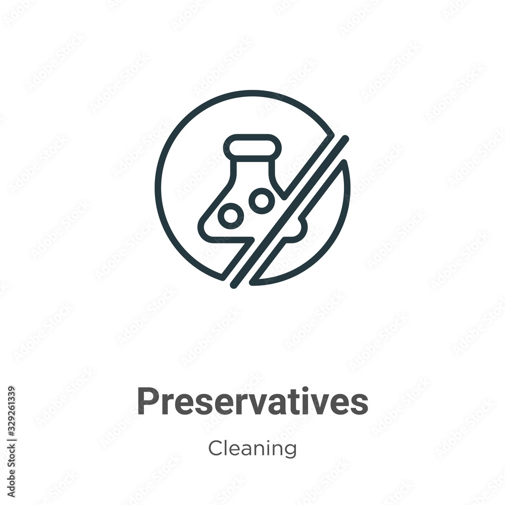 Preservatives outline vector icon. Thin line black preservatives icon ...