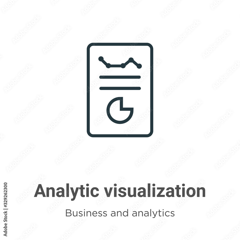 Analytic Visualization Outline Vector Icon Thin Line Black Analytic