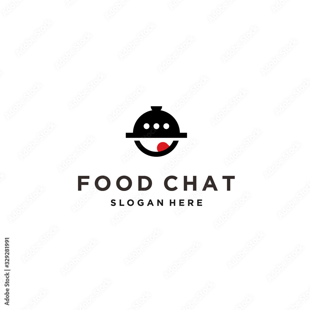 chat food logo icon design vector Stock Vector | Adobe Stock