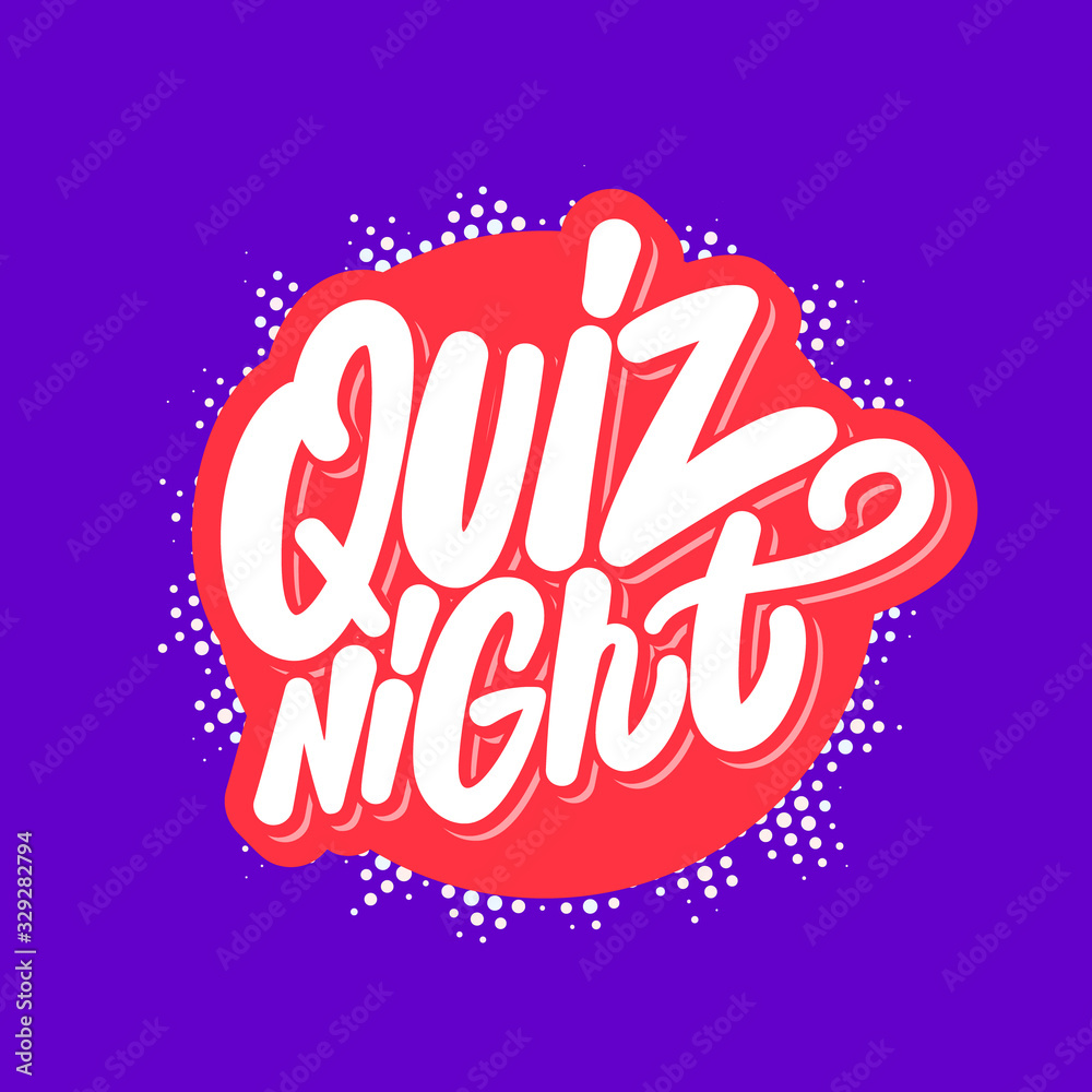 Quiz night. Vector lettering banner Stock Vector | Adobe Stock