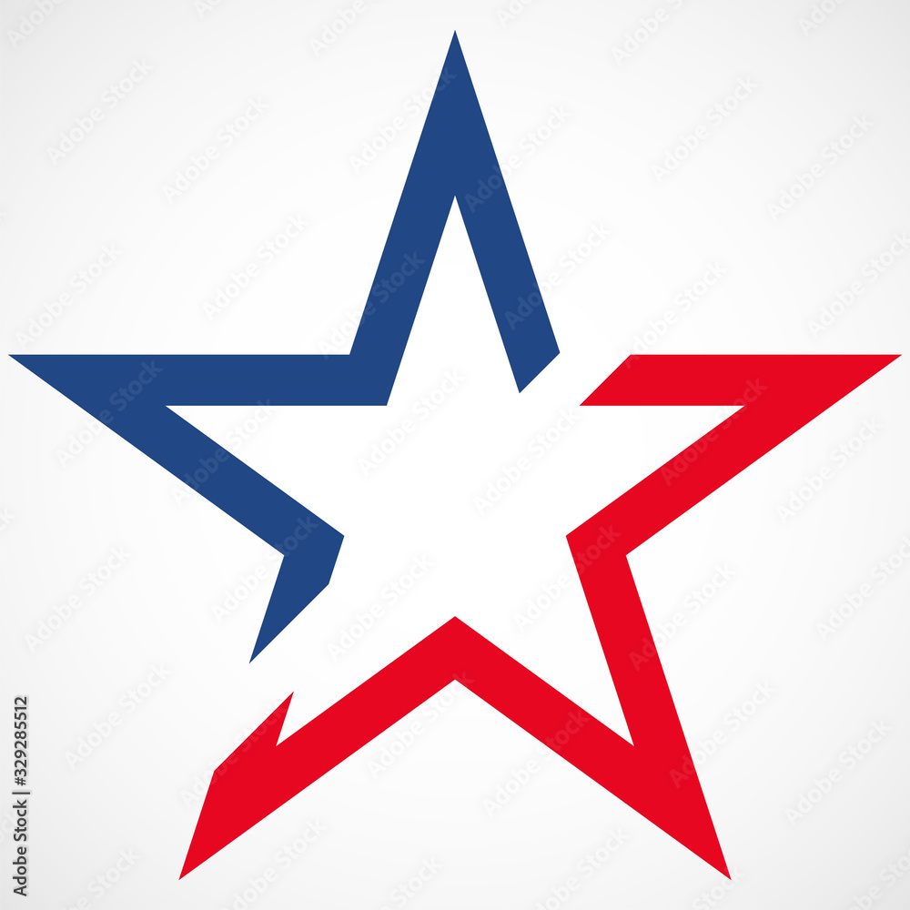 USA flag in star shape. American star. Vector illustration Stock Vector ...