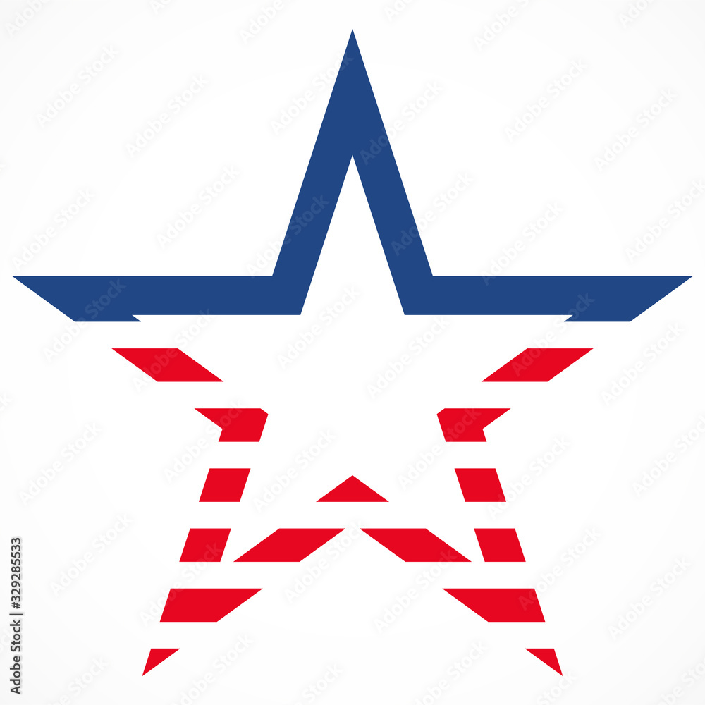 USA flag in star shape. American star. Vector illustration Stock Vector ...