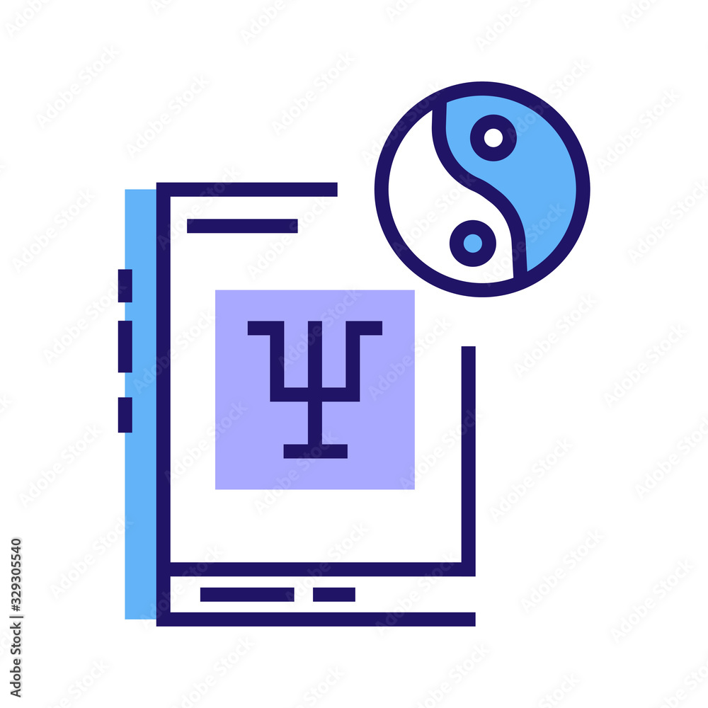 Psychology courses color line icon. Mental health. E-learning. Self ...