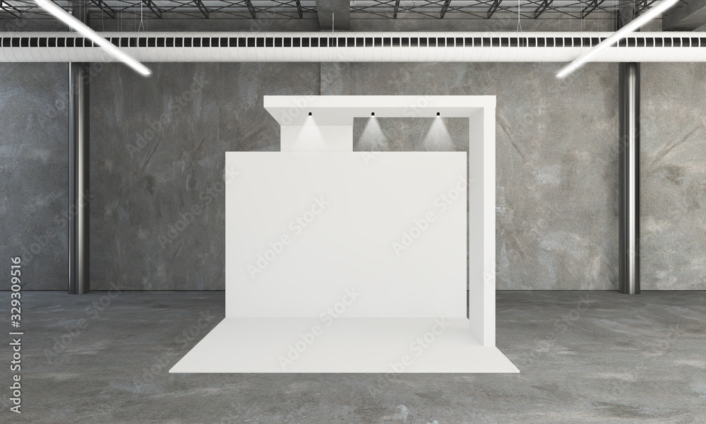 exhibition booth 3d rendering Stock Illustration | Adobe Stock