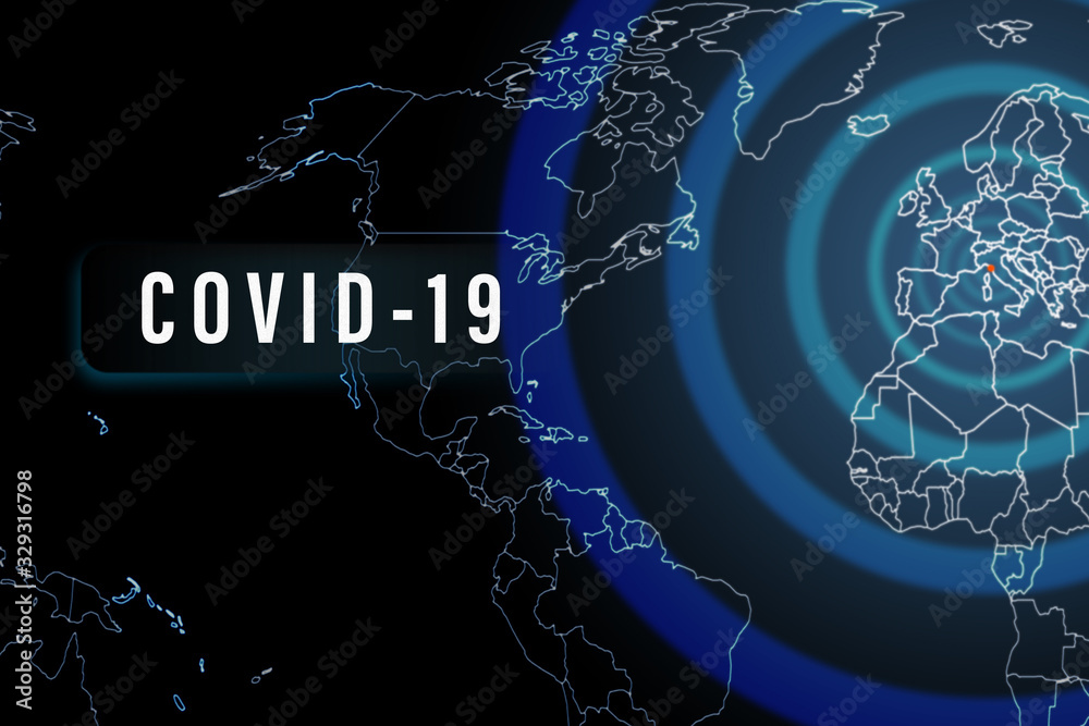Coronavirus COVID-19 epidemic in the World. World map with diagram ...
